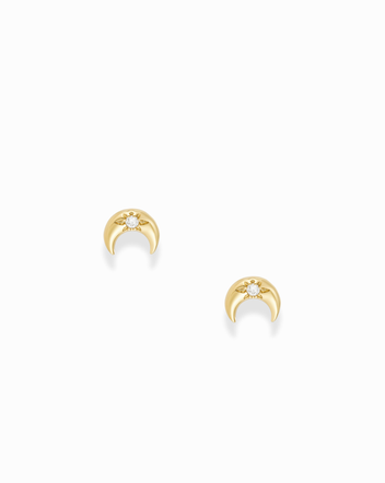 Crescent Moon Studs | Mod + Jo